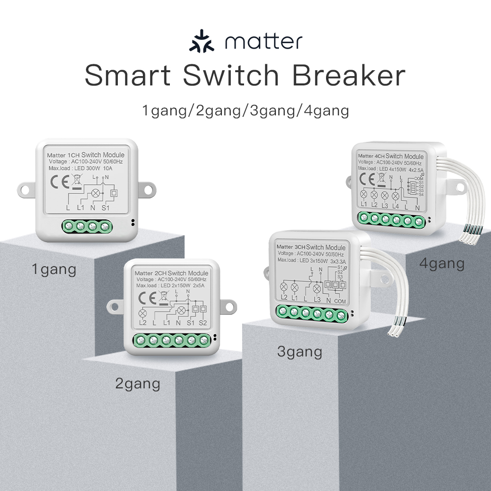 Matter Smart Switch Module 1/2/3/4 Gang (RSH-Matter-SB01/SB02/SB03/SB04 ...