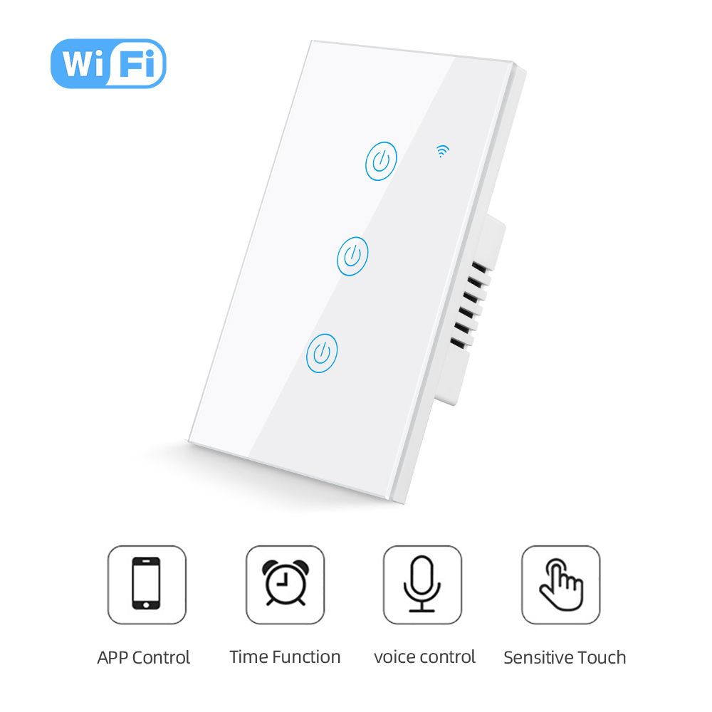 WiFi Smart US Touch Glass Switch Panel 1-4 Gang(RSH-SP001-004-US ...
