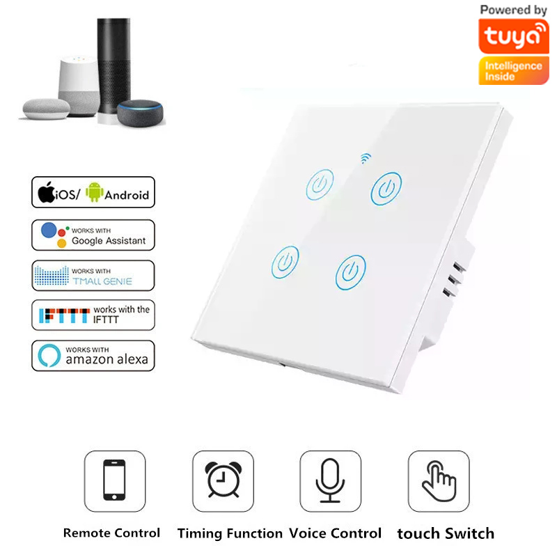 WiFi Smart EU Touch Glass Switch Panel 1-4 Gang(RSH-SP001-004-EU ...